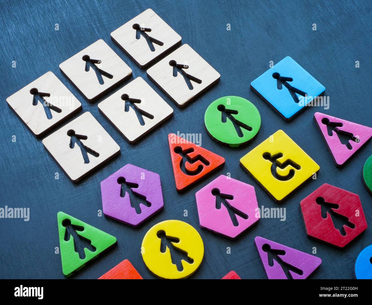 Identical figures opposite different ones as symbol of diversity and ...