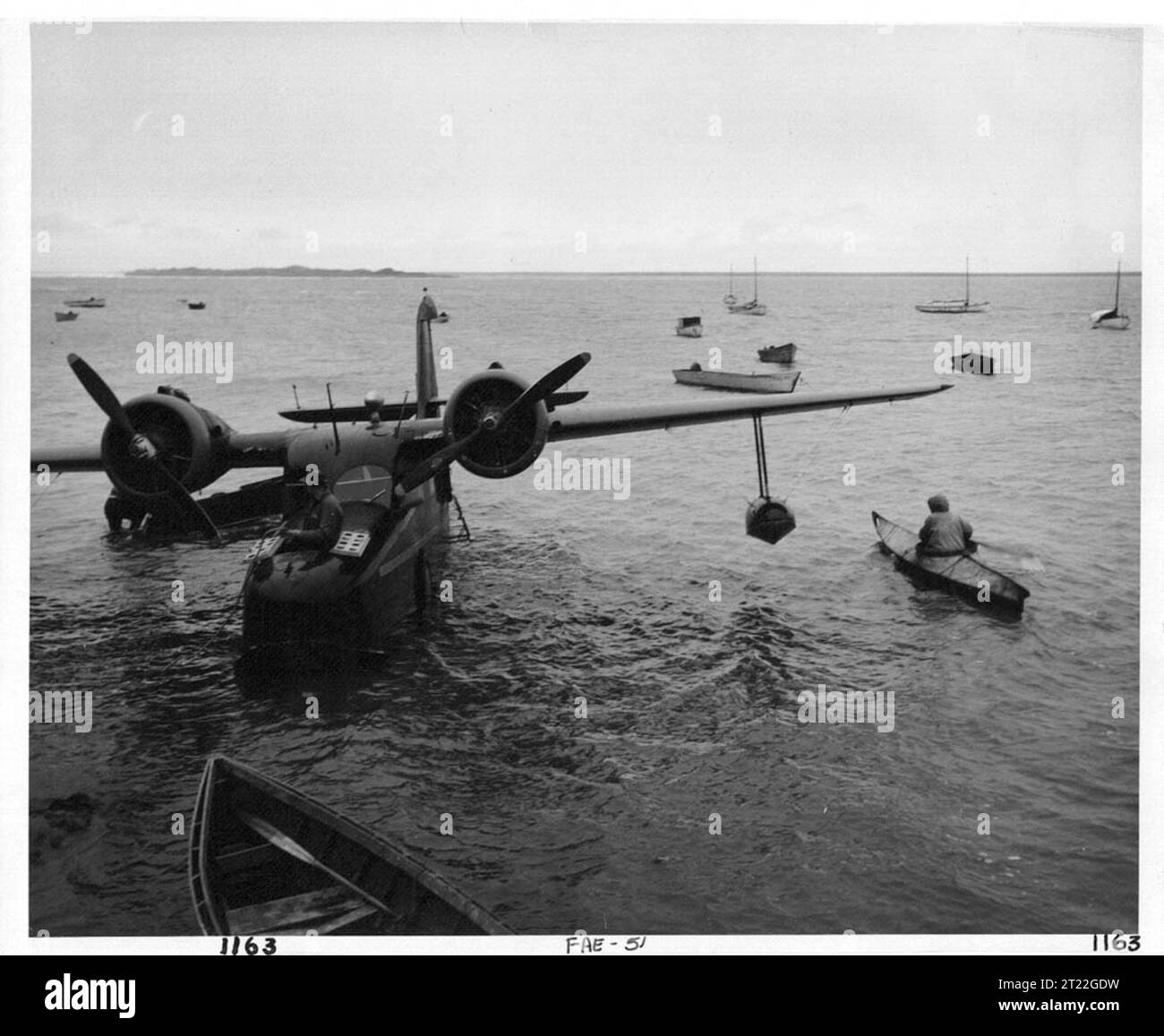 The Pribilof Report 1949. Nunivak Island. "FWS airplane (Grumman Goose ...