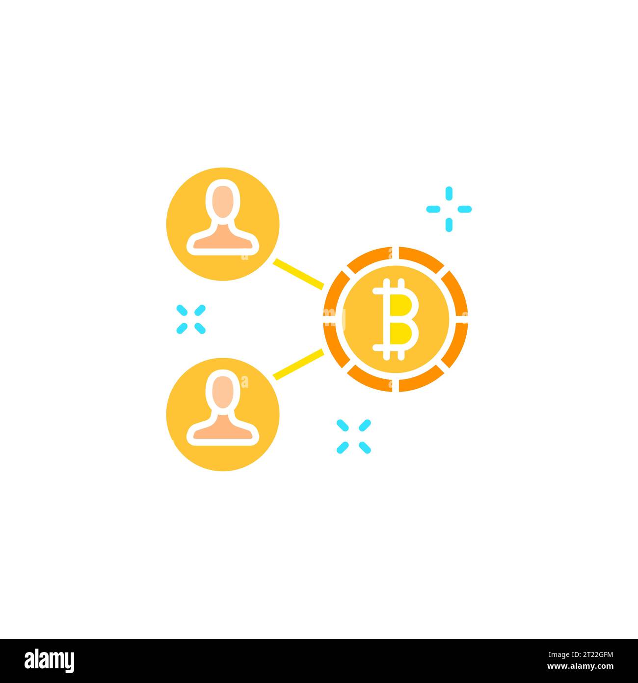 Bitcoin with contacts line icon. Cryptocurrency, electronic payment, mining farm, anonymity ...