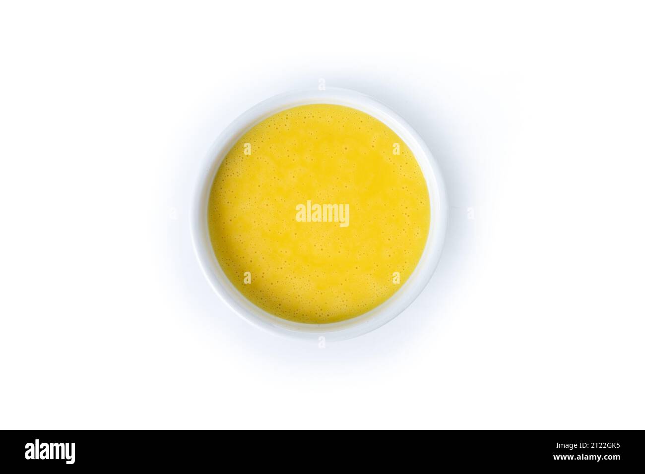 Homemade vanilla custard isolated on white background Stock Photo - Alamy