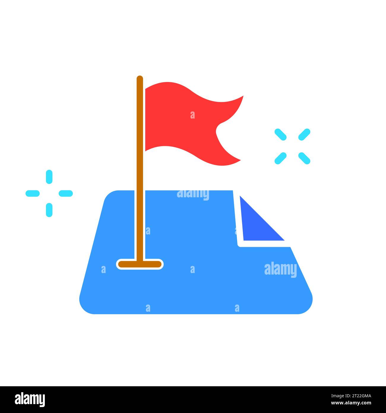 Outline map with flag line icon. Geography, study, science, continent ...