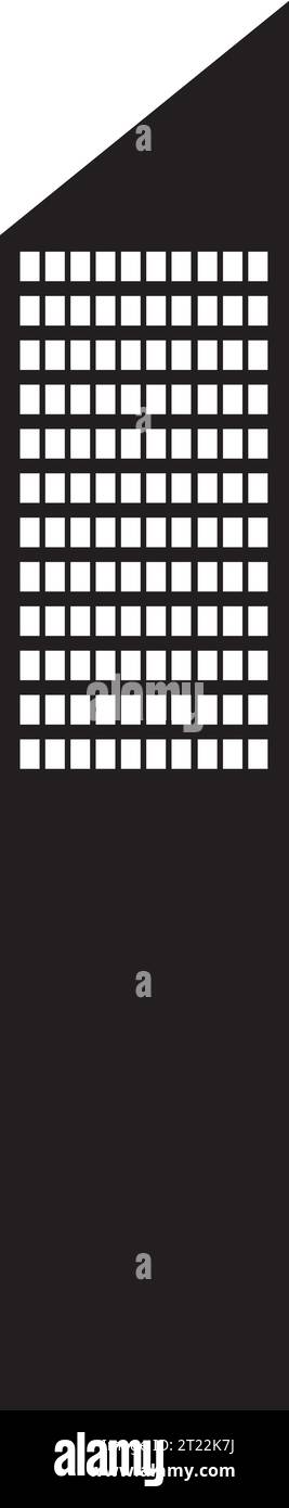 Simple black flat drawing of a modern SKYSCRAPER HIGH-RISE BUILDING ...