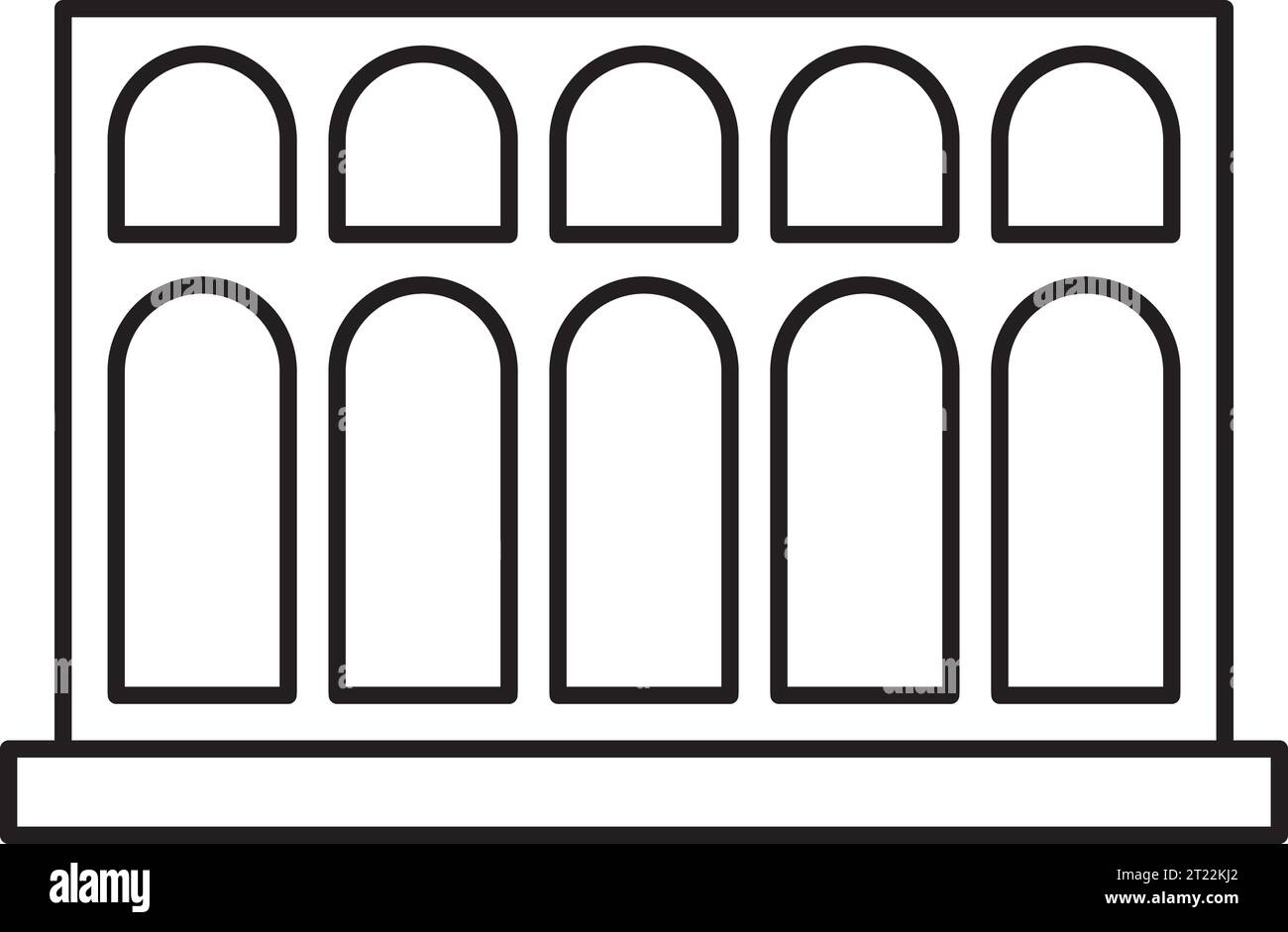 Simple black outline drawing of the AQUEDUCT OF SEGOVIA, SEGOVIA Stock ...