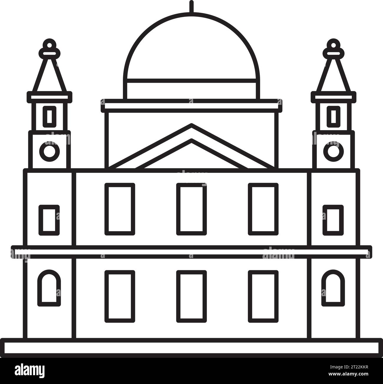 Simple black outline drawing of the ST. PAUL'S CATHEDRAL, LONDON Stock ...