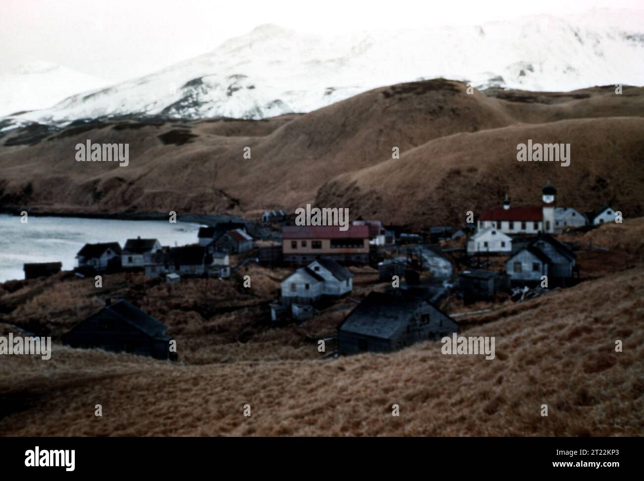 View of Atka Village. Villagers have Atka and Amlia Islands in the ...