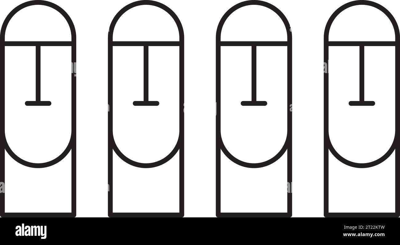 Simple black outline drawing of the MOAI STATUES (RAPA NUI), EASTER ...
