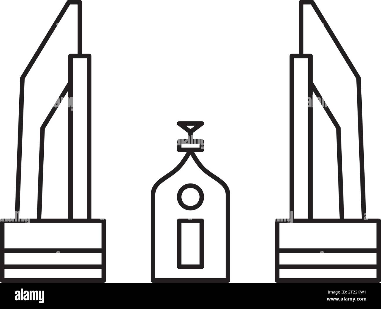 Simple black outline drawing of the DEMOCRACY MONUMENT, BANGKOK Stock ...