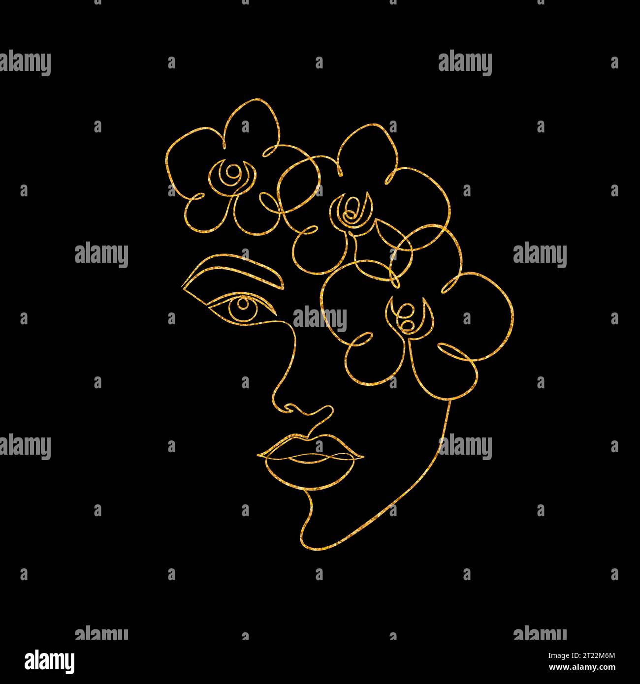 Female face in minimal line art style Stock Vector Image & Art - Alamy
