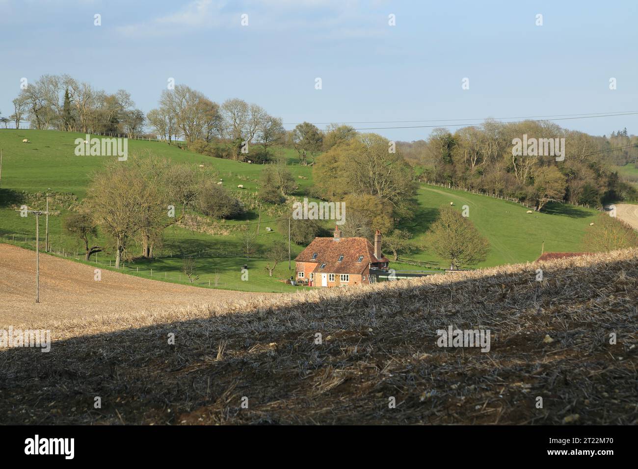 Little Holt Farm on the North Downs at Bodsham, Ashford, Kent, England ...