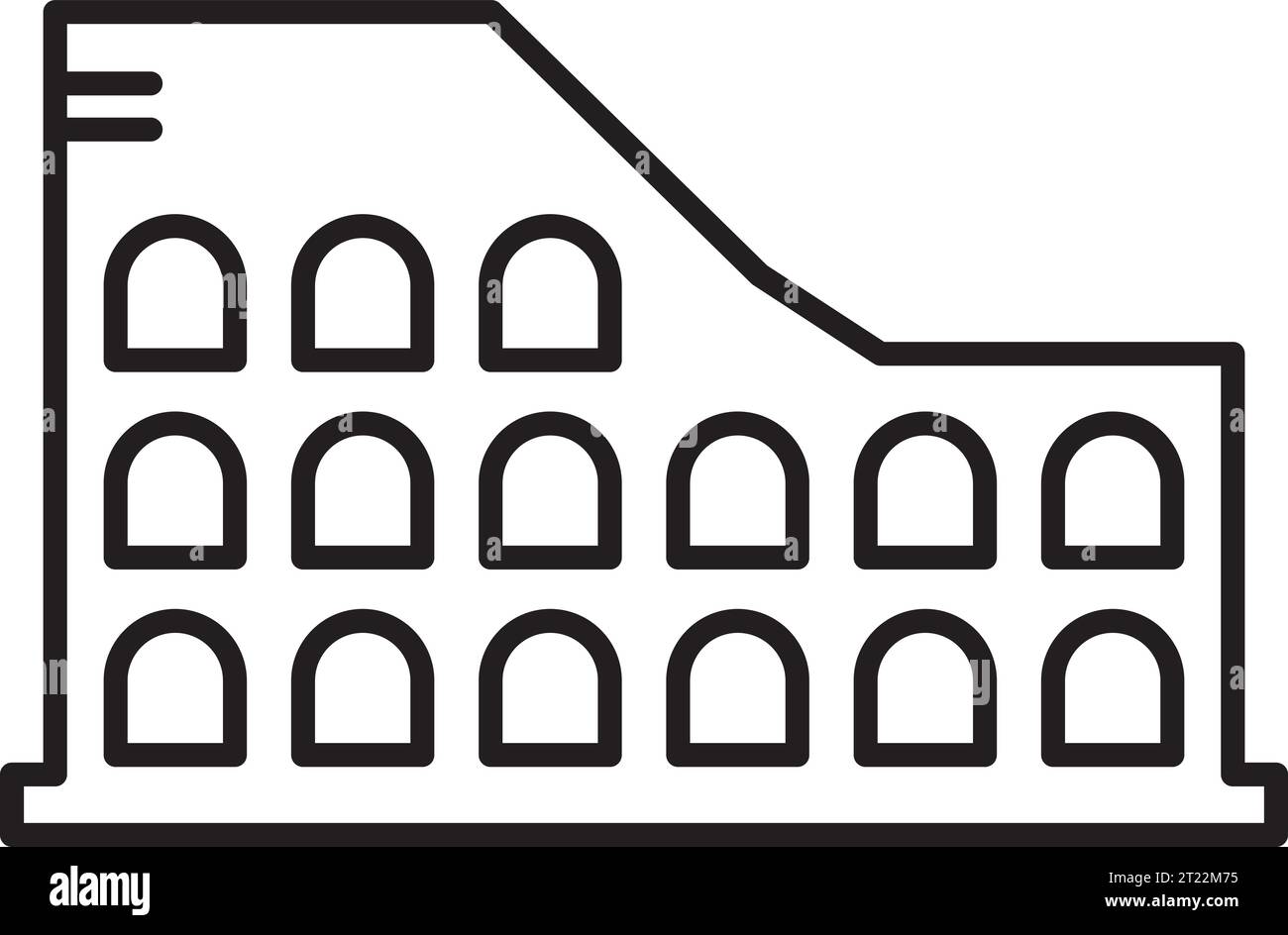 Simple black outline drawing of the Colosseum Stock Vector Image & Art ...