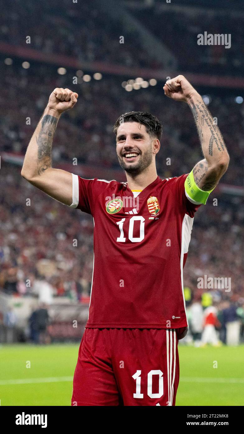 BUDAPEST, HUNGARY - OCTOBER 14: Dominik Szoboszlai of Hungary ...