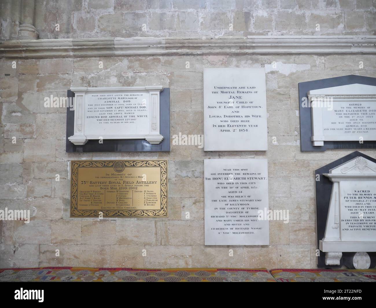 Historic memorial plaques and grave slabs in gothic cathedral of ...