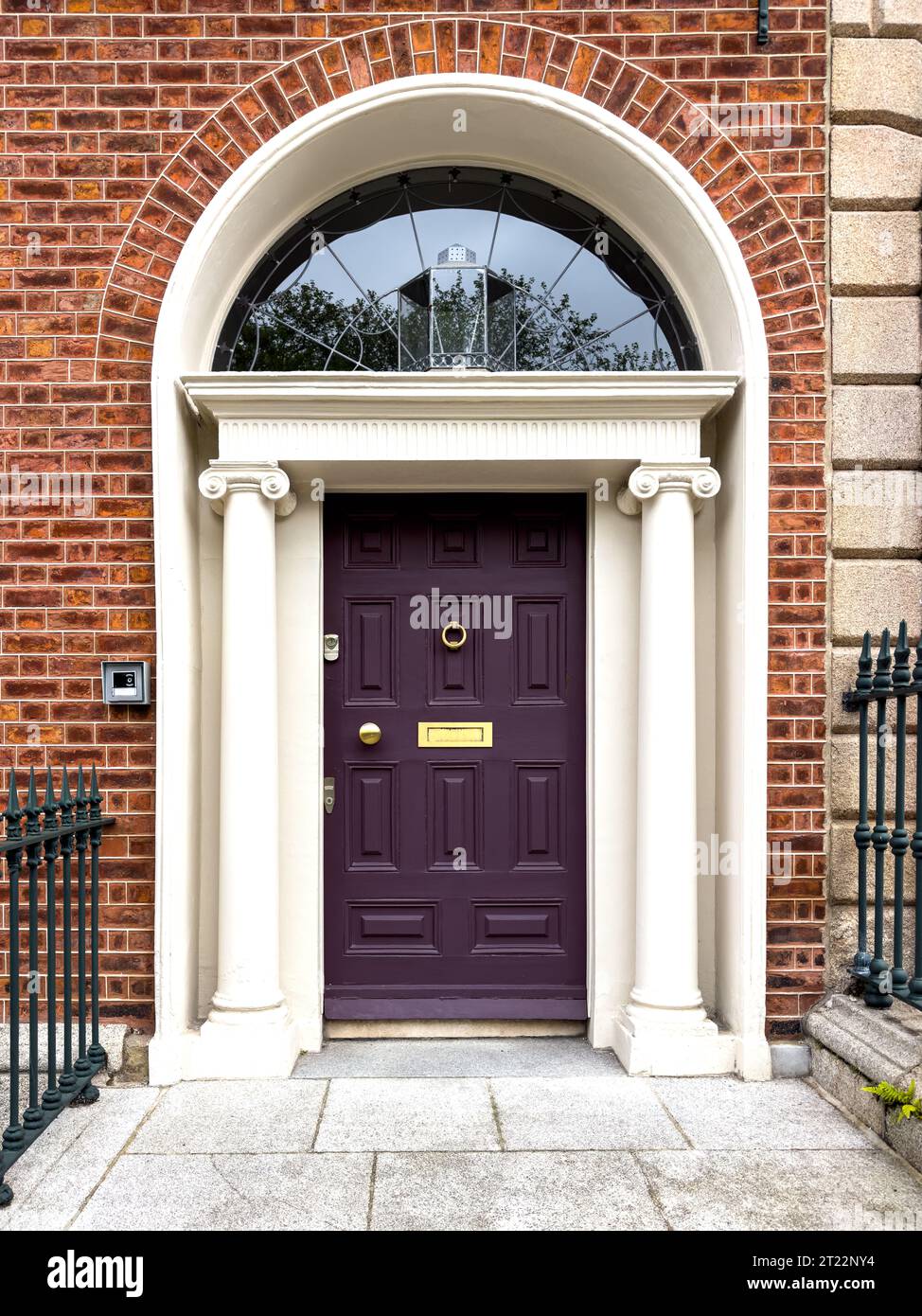 A famous dark purple painted Georgian door in Dublin, capital of ...
