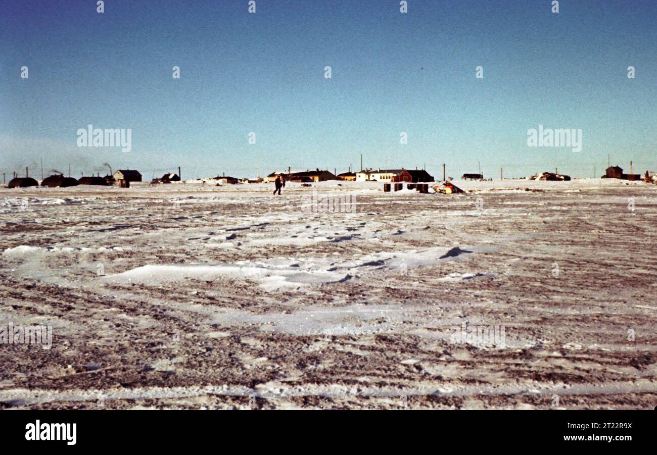 The coastal village of Point Hope, Alaska, is located on a narrow ...