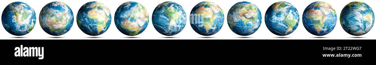 World - planet Earth set. Elements of this image furnished by NASA. 3d ...