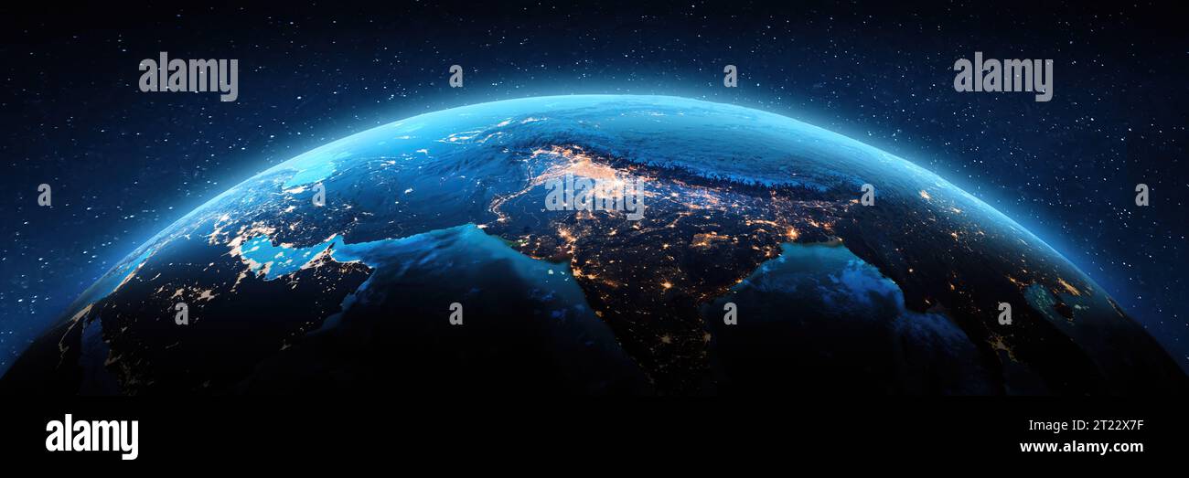 India from space. Elements of this image furnished by NASA. 3d ...