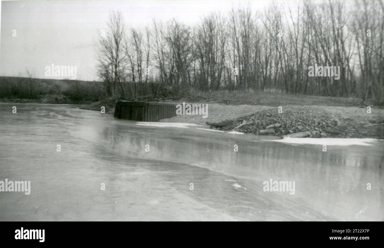 Fish hatchery grounds under the Fish and Wildlife Service showing ponds ...
