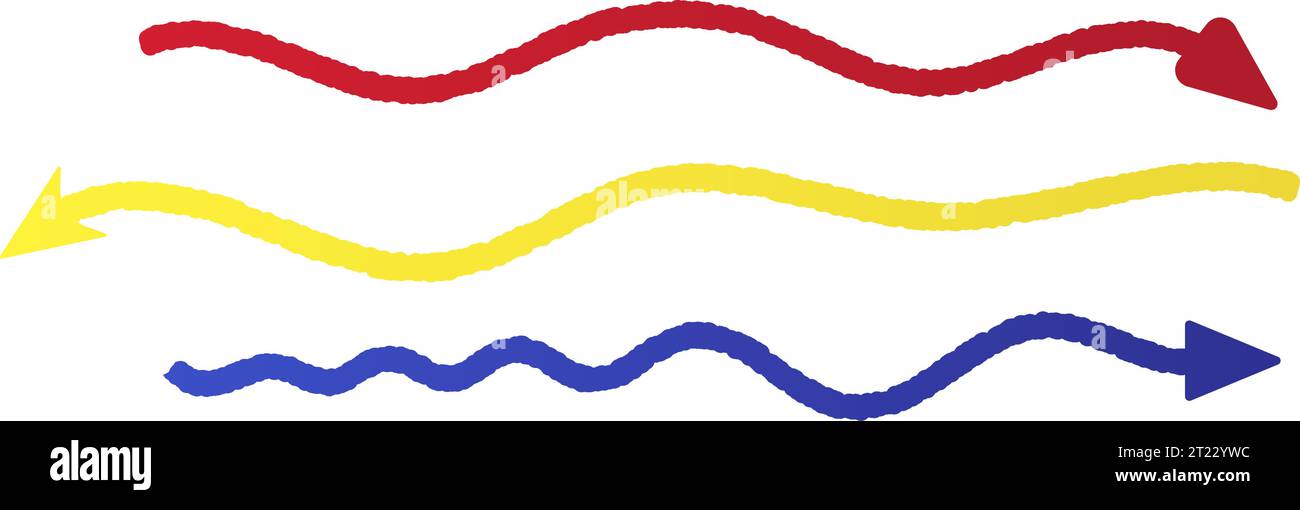 Straight long arrow. Black roughen straight long arrows vector isolated ...