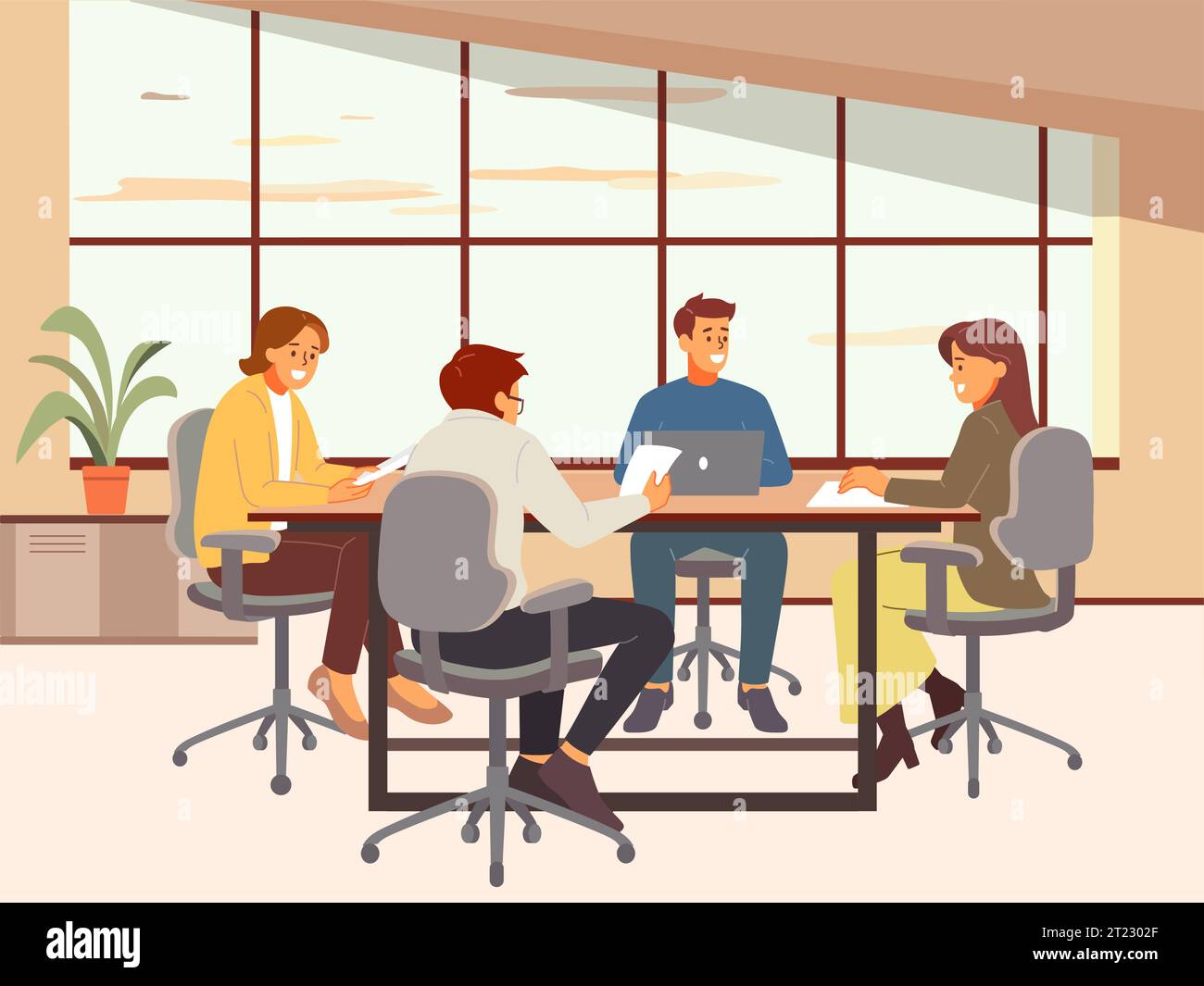 Meeting table cartoon hi-res stock photography and images - Alamy