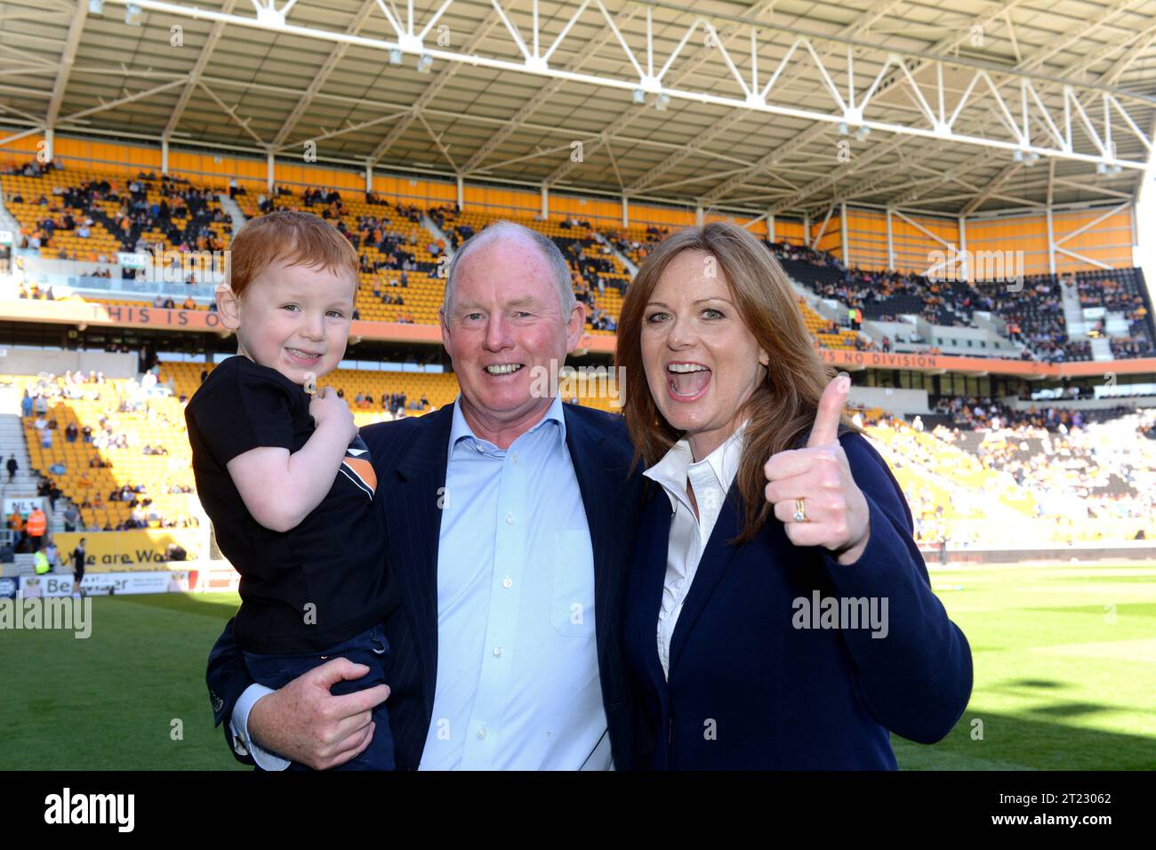 Wolves football club owner Steve Morgan and his wife Sally with her son ...