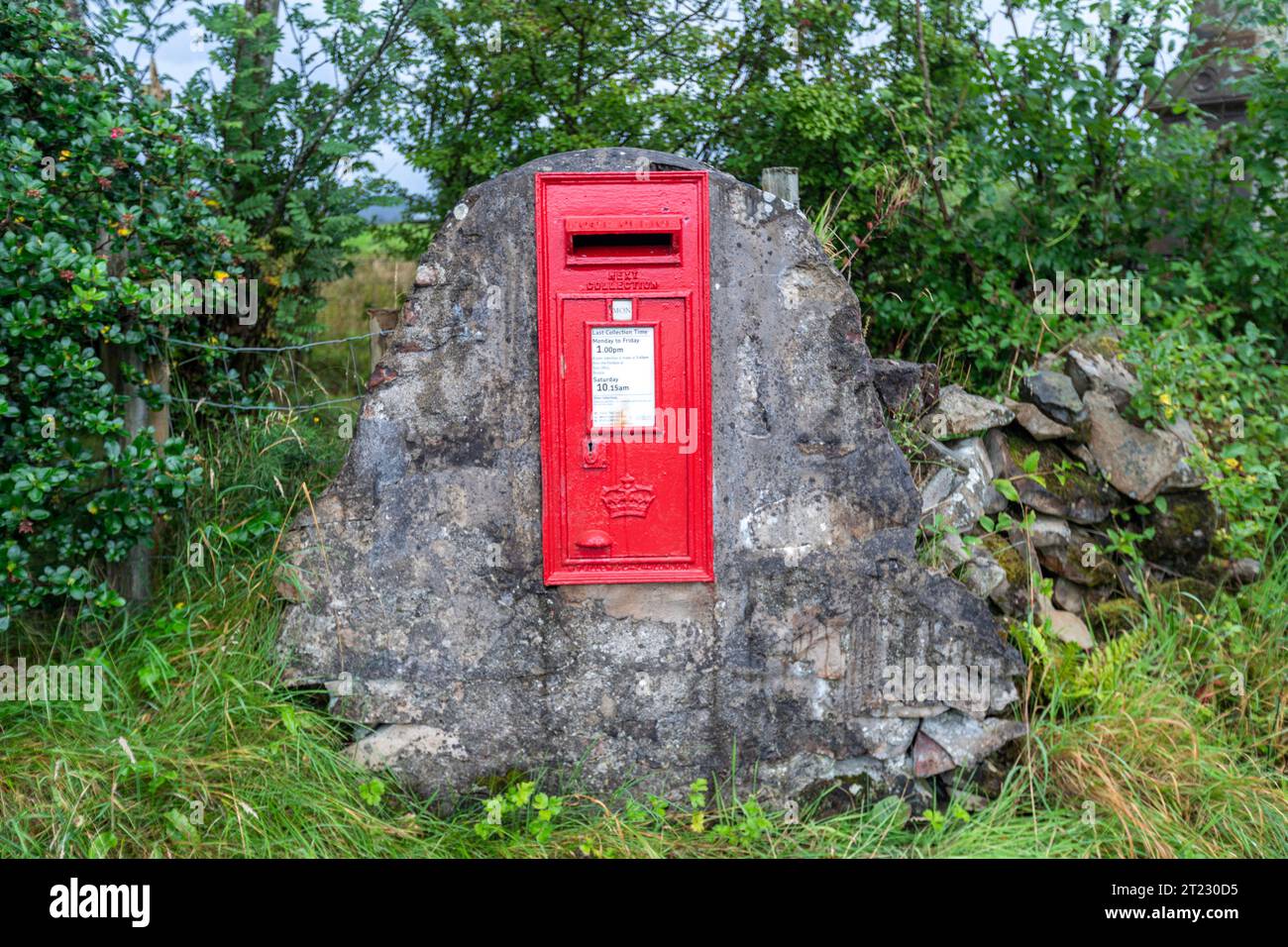 Post box in a stone, Isle Of Arran, Firth of Clyde, Scotland, UK Stock ...