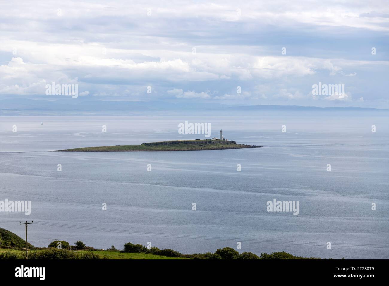 Pladda Lighthouse from Isle Of Arran, Firth of Clyde, Scotland, UK ...