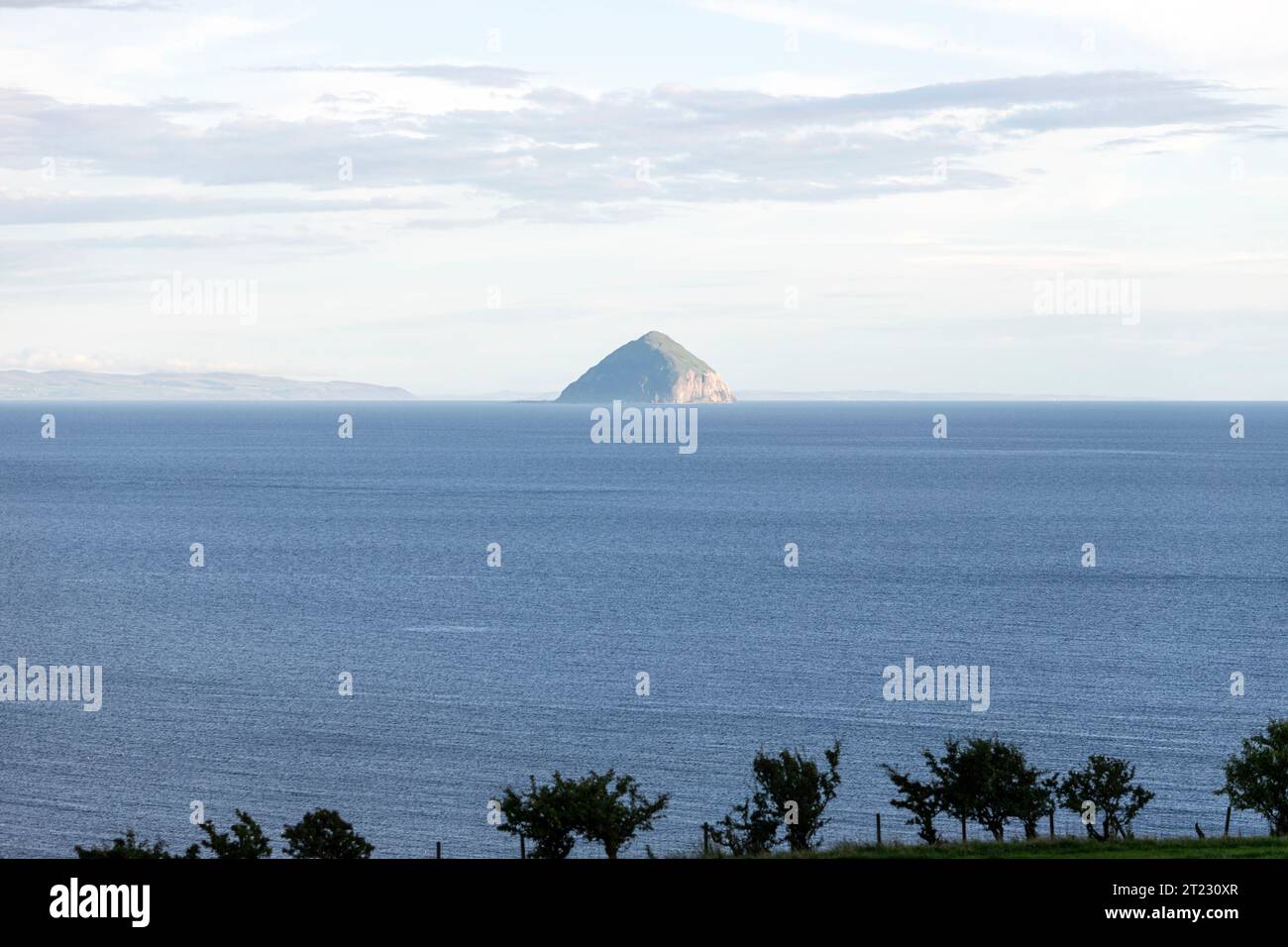 Ailsa Craig isle from Isle Of Arran, Firth of Clyde, Scotland, UK Stock ...