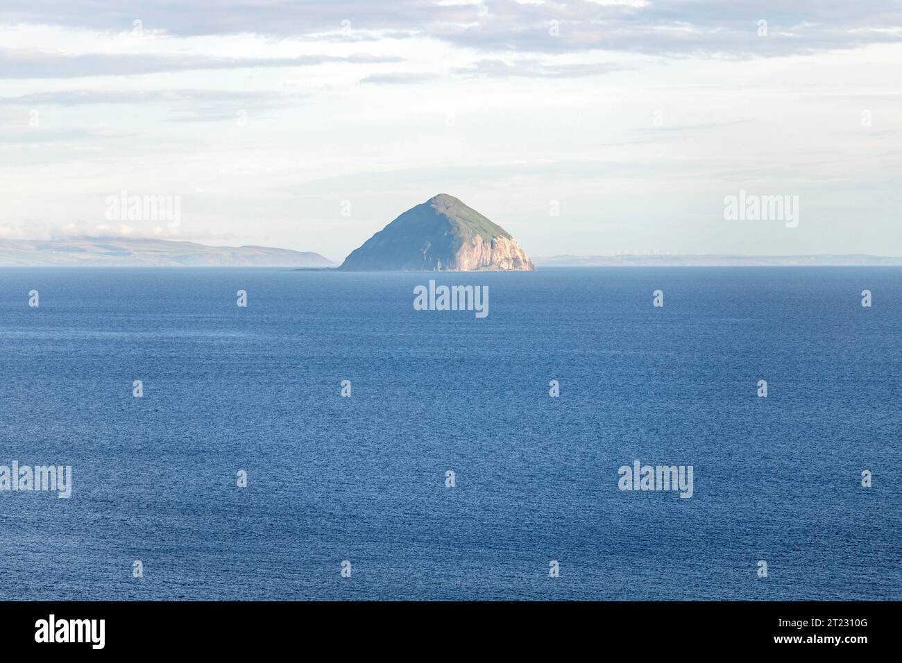 Ailsa Craig isle from Isle Of Arran, Firth of Clyde, Scotland, UK Stock ...