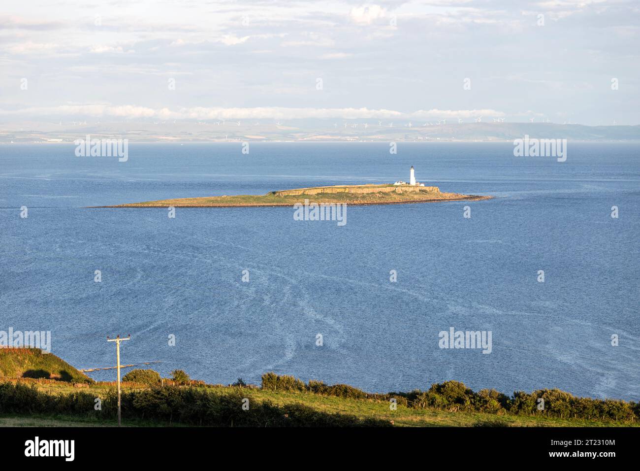 Pladda Lighthouse from Isle Of Arran, Firth of Clyde, Scotland, UK ...