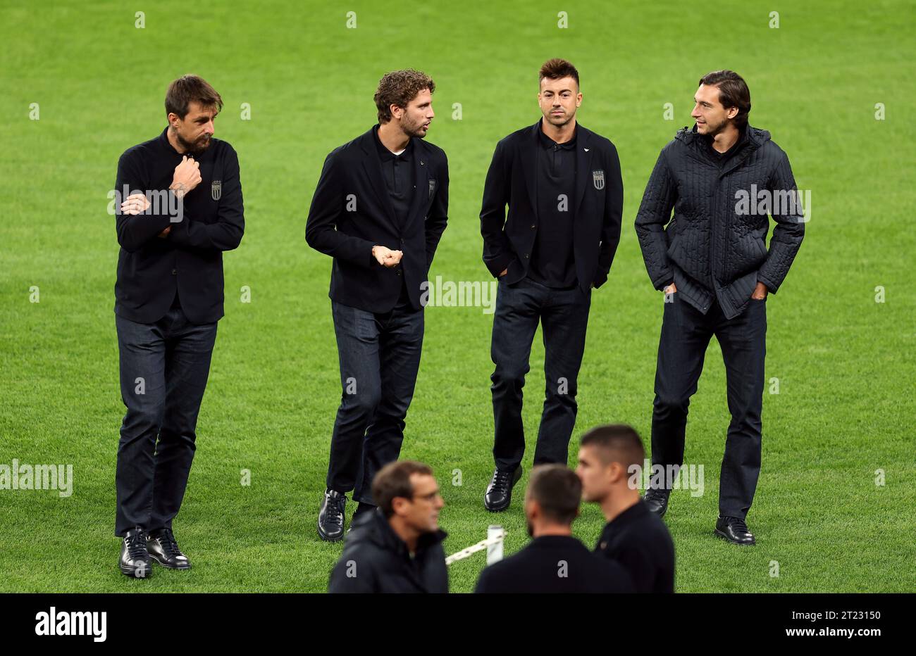 Italy players during a pitch walk at Wembley Stadium, London. Picture ...