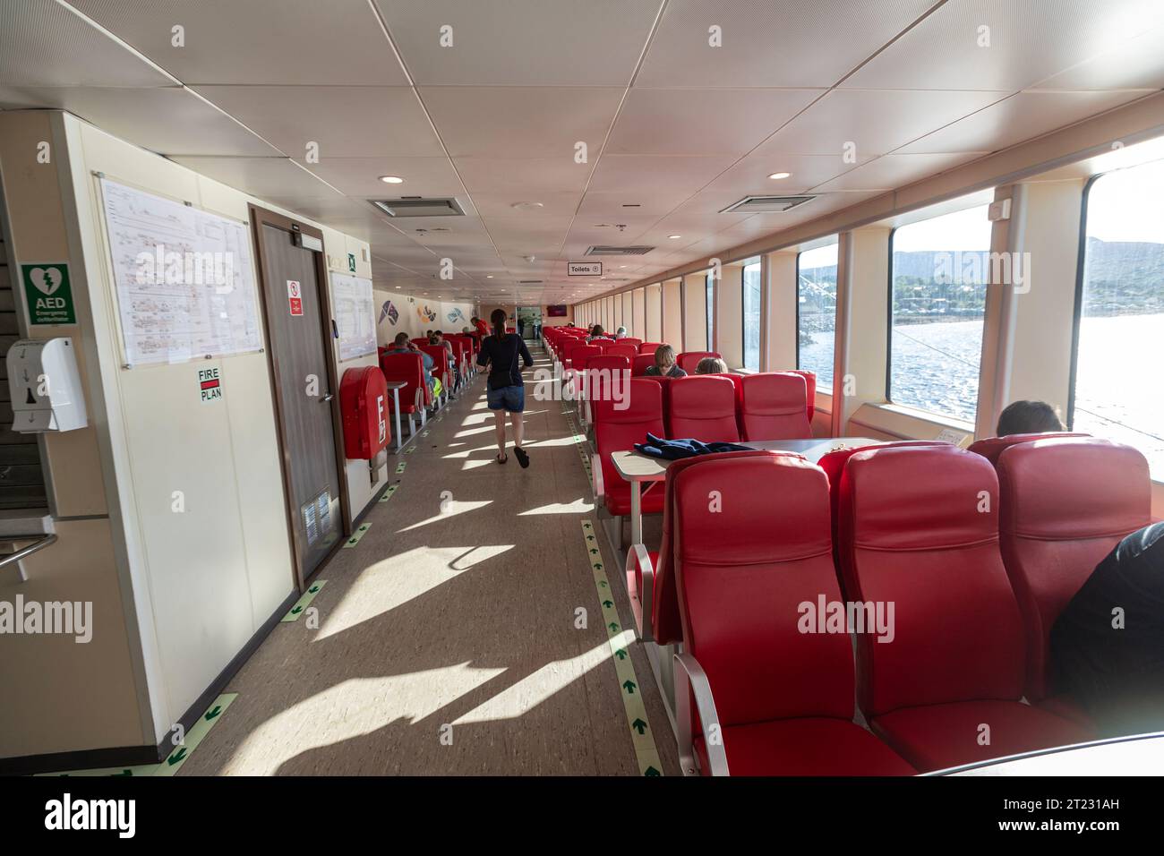 Passenger deck in MV Alfred, Pentland Ferries, from Brodick to ...