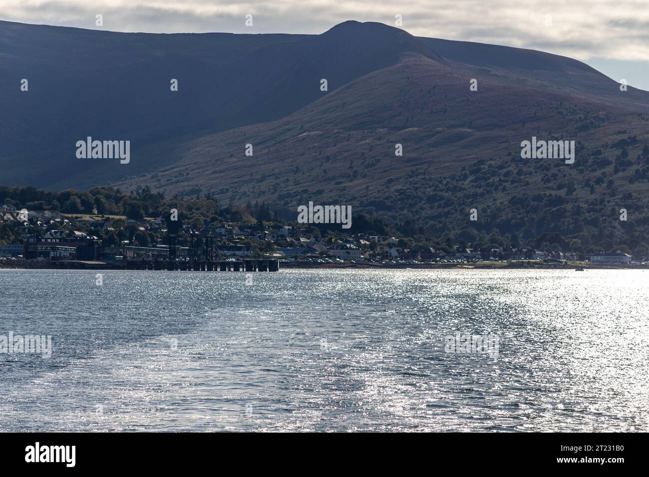 Brodick view from ferry to Ardrossan, Isle Of Arran, Firth of Clyde ...