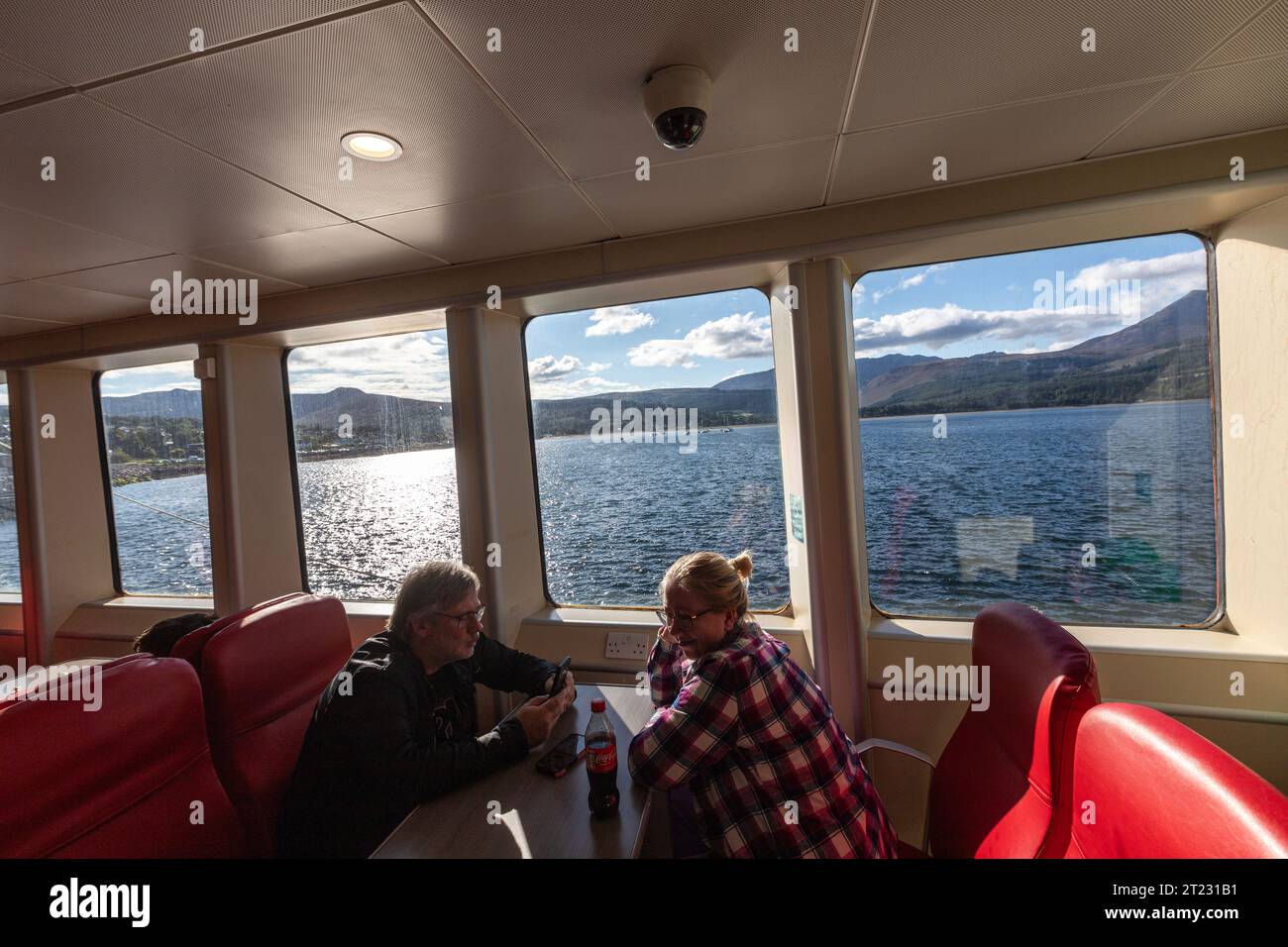 Passenger deck in MV Alfred, Pentland Ferries, from Brodick to ...