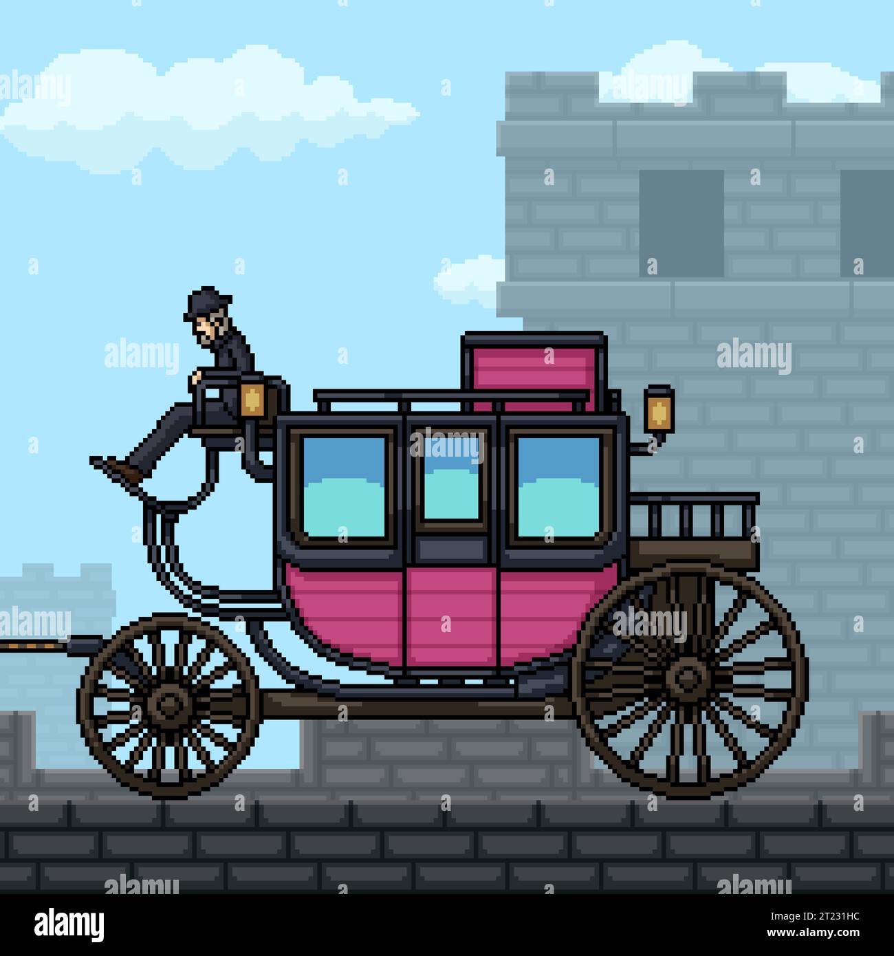 Pixel art castle hi-res stock photography and images - Alamy