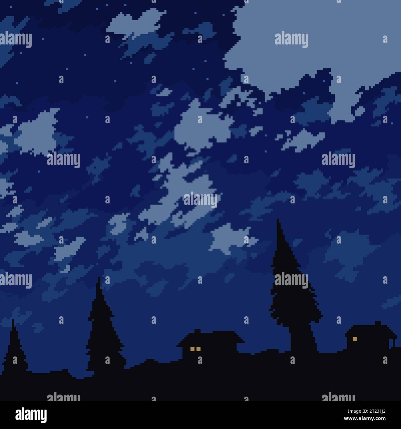 Pixel art night sky hi-res stock photography and images - Alamy