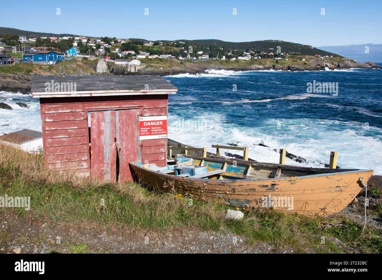 Abandoned dilapidated fishing boat and shack in Pouch Cove ...