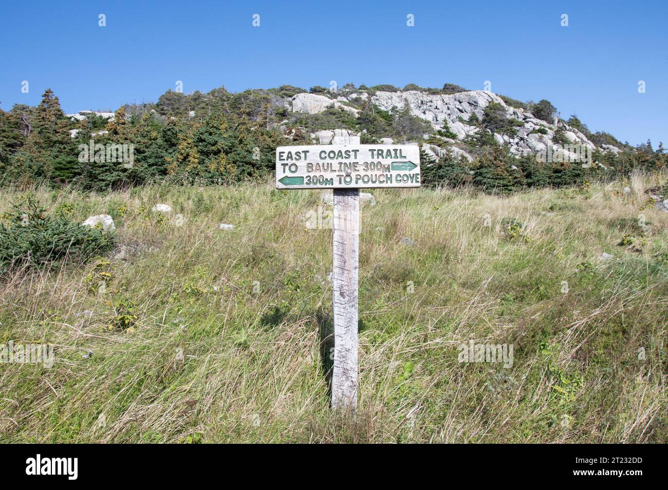 East Coast Trail to Bauline sign in Pouch Cove, Newfoundland & Labrador ...