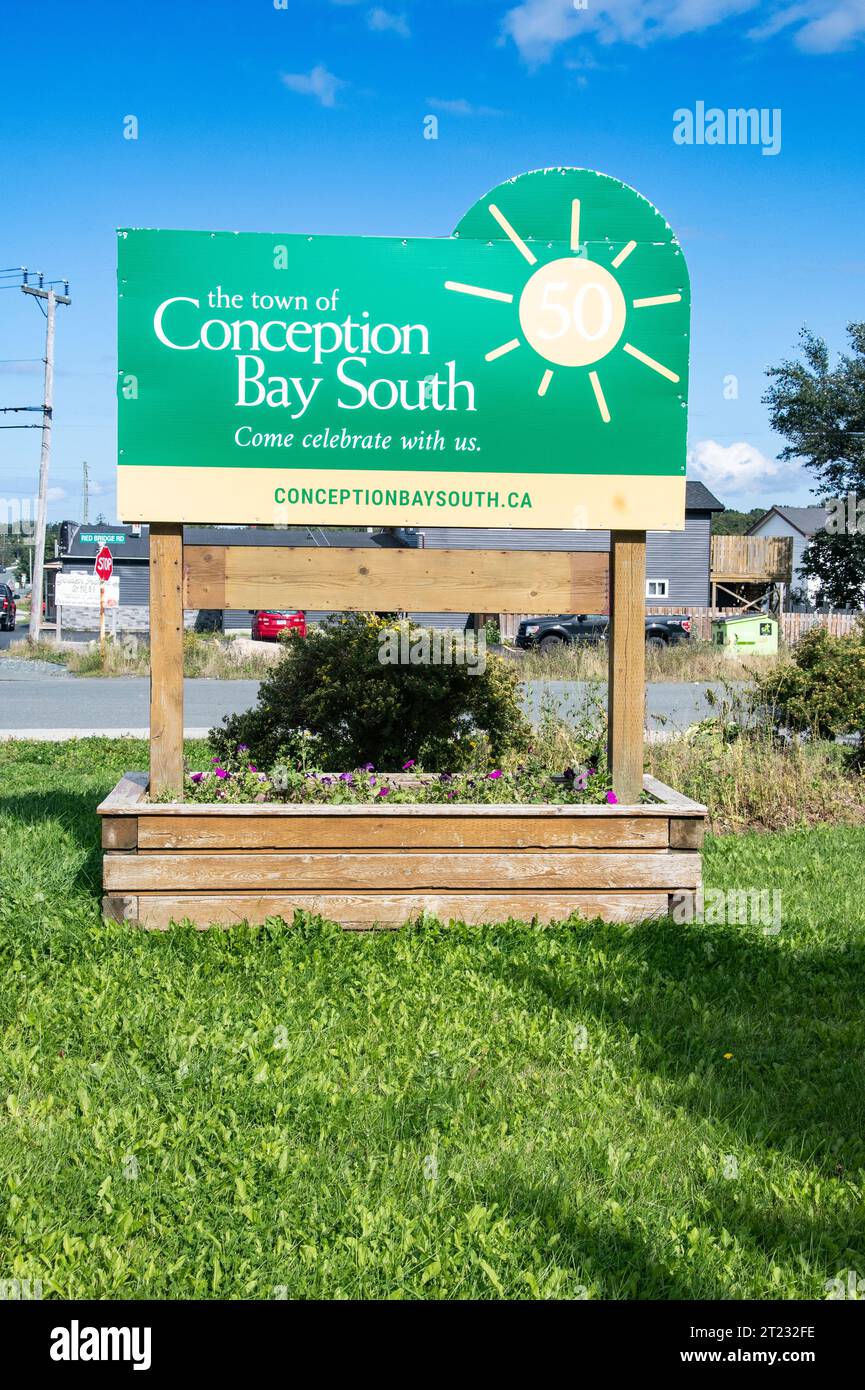Welcome to the town of Conception Bay South sign in Newfoundland ...