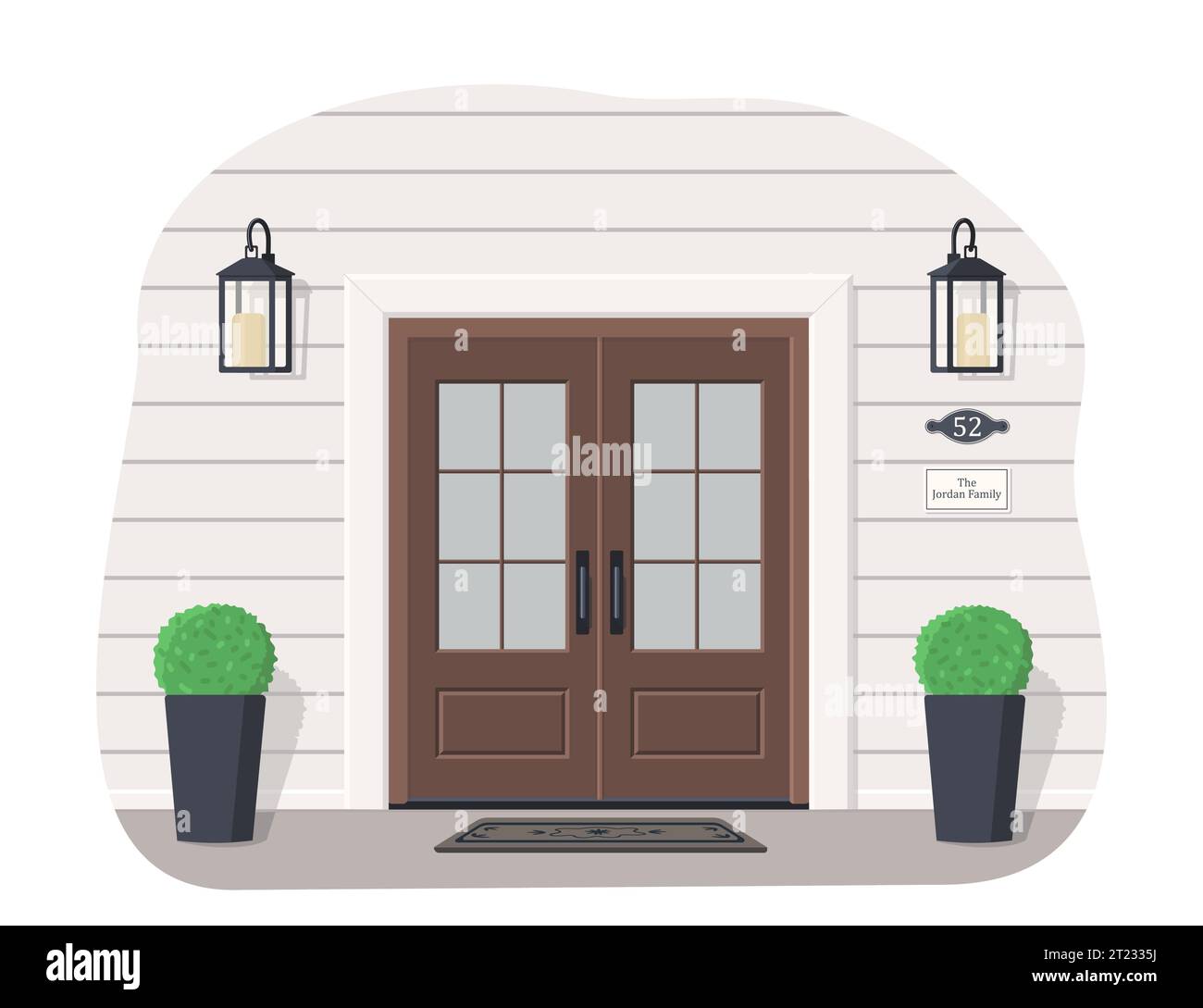 Double Door On House Cartoon