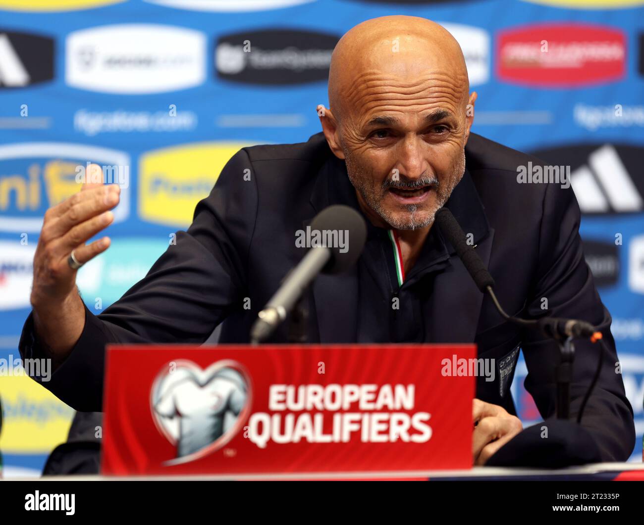 Italy manager Luciano Spalletti during a press conference at Wembley ...