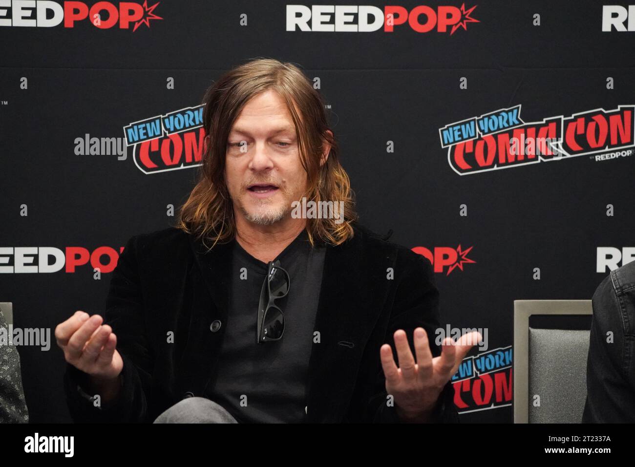New York, New York, USA. 12th Oct, 2023. NORMAN REEDUS speaks at The ...