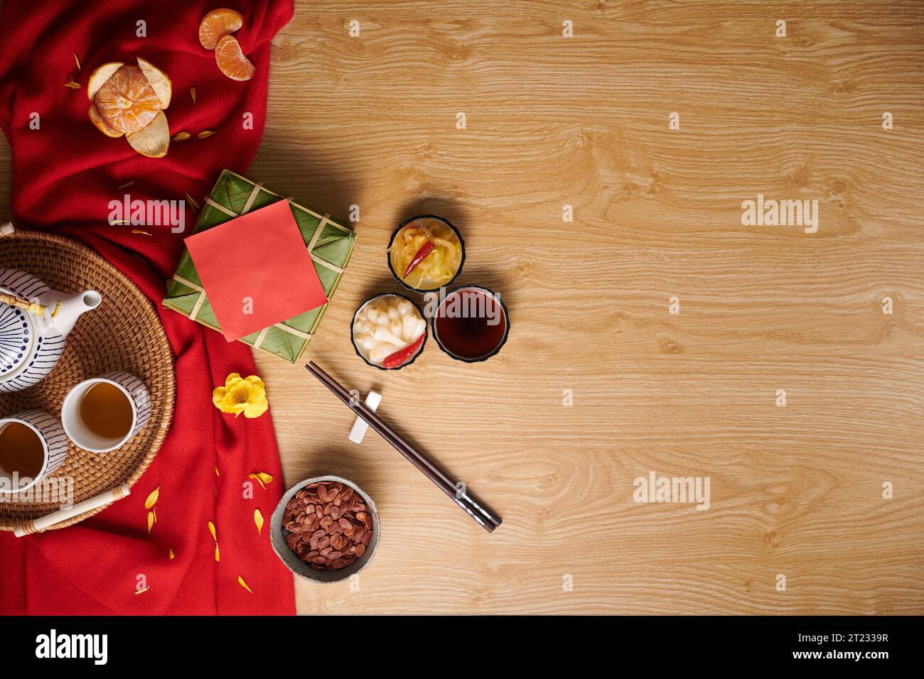 Banh Chung Vietnamese cake and other traditional treats prepared for ...