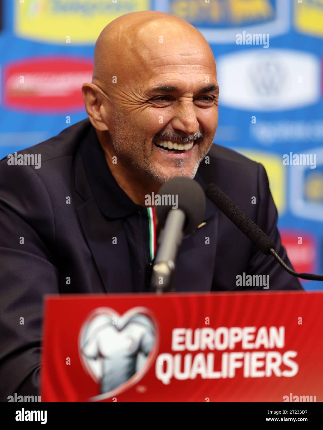 Italy manager Luciano Spalletti during a press conference at Wembley ...