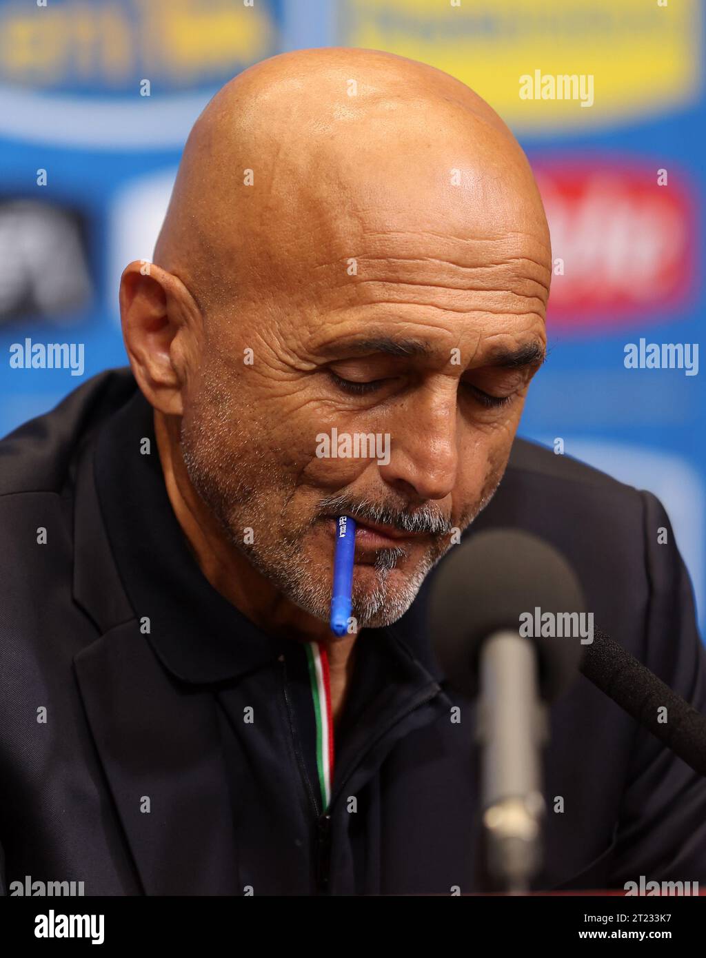 Italy manager Luciano Spalletti during a press conference at Wembley ...