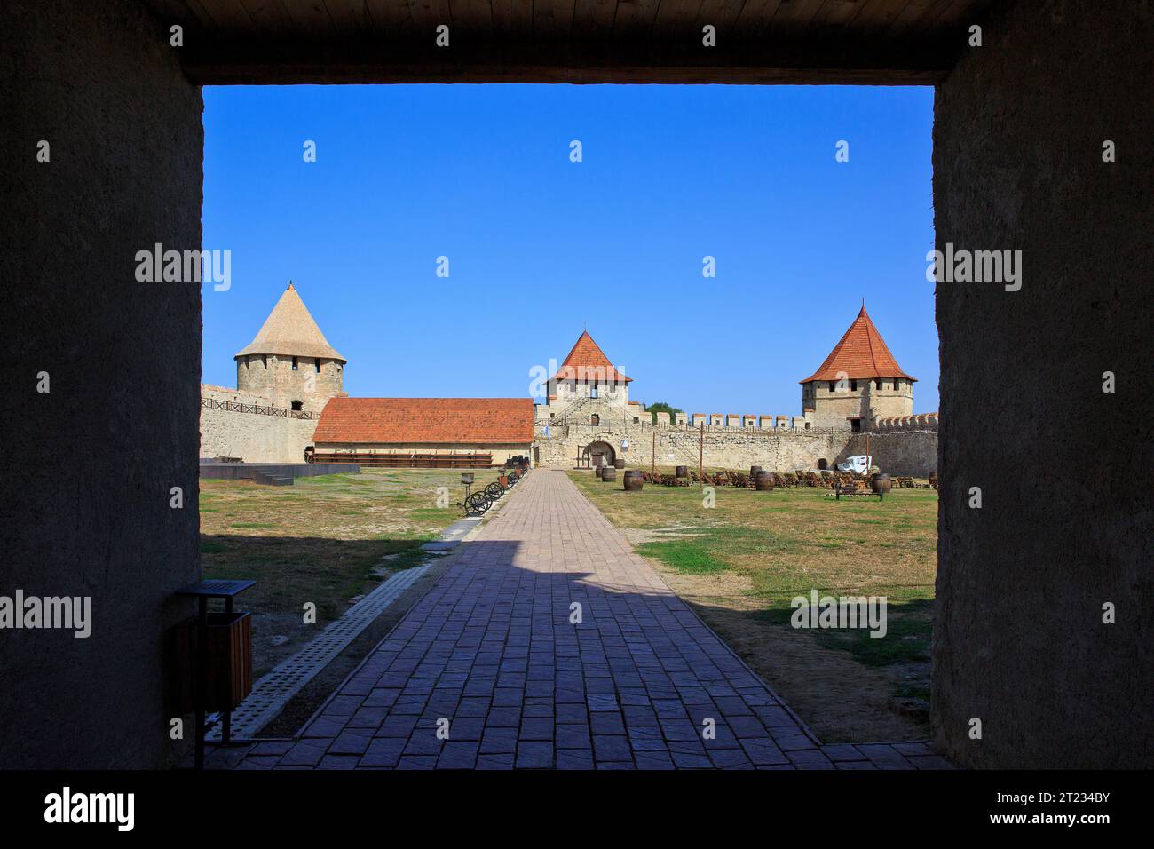 The bailey (inner courtyard) of the 15th century Tighina Fortress in ...
