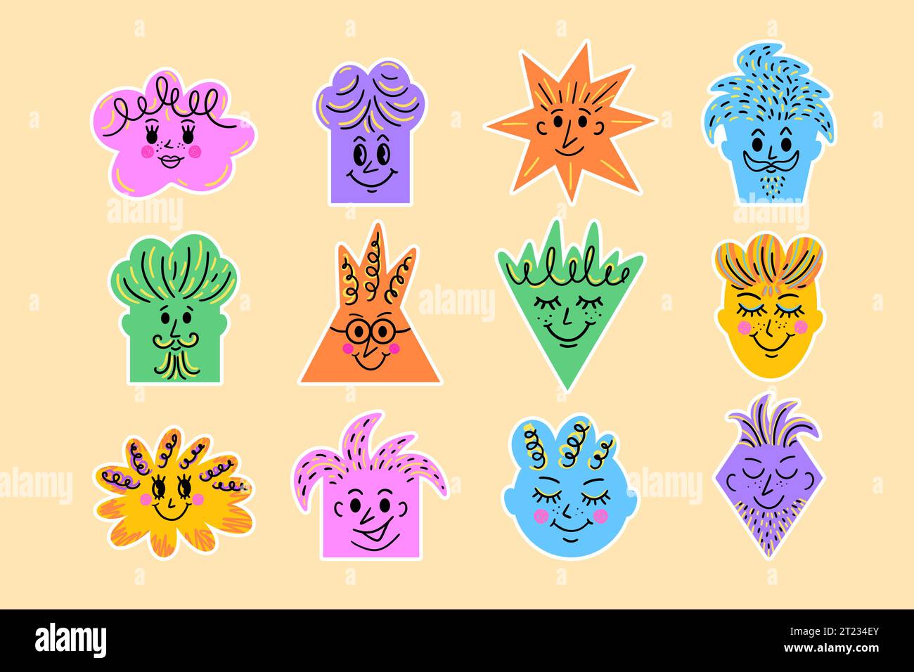 Collection of stickers Stock Vector Image & Art - Alamy