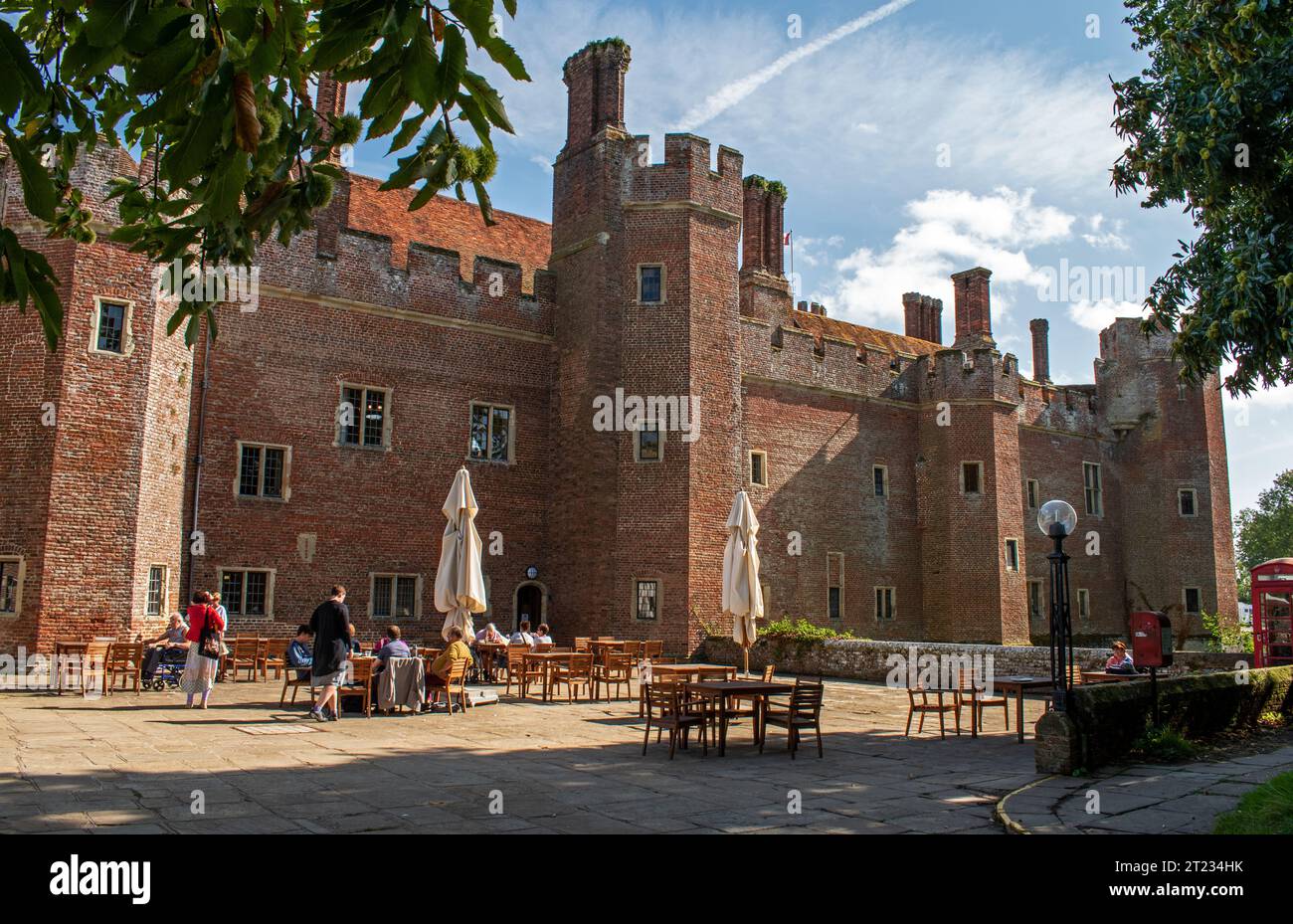 Outdoor Refreshment Area, Herstmonceux Castle, East Sussex Stock Photo ...