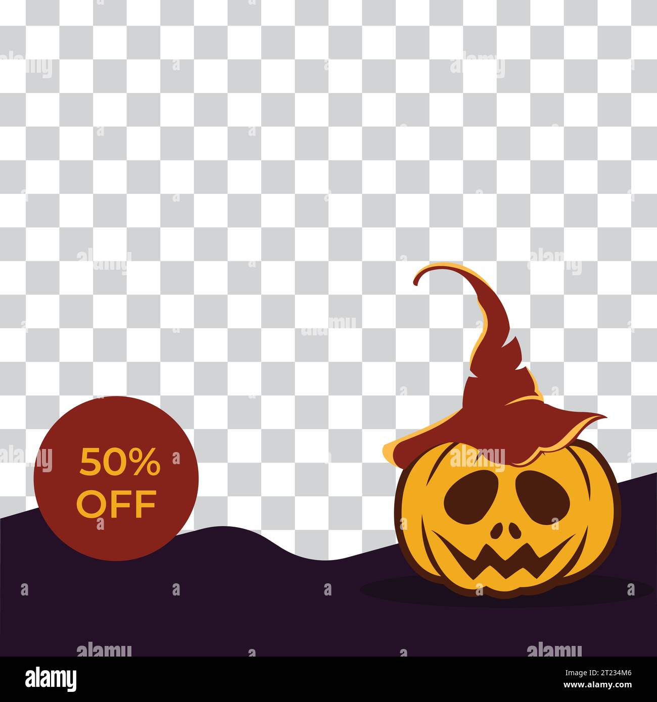 Halloween party themed social media attractive post, creepy ghosts feel ...