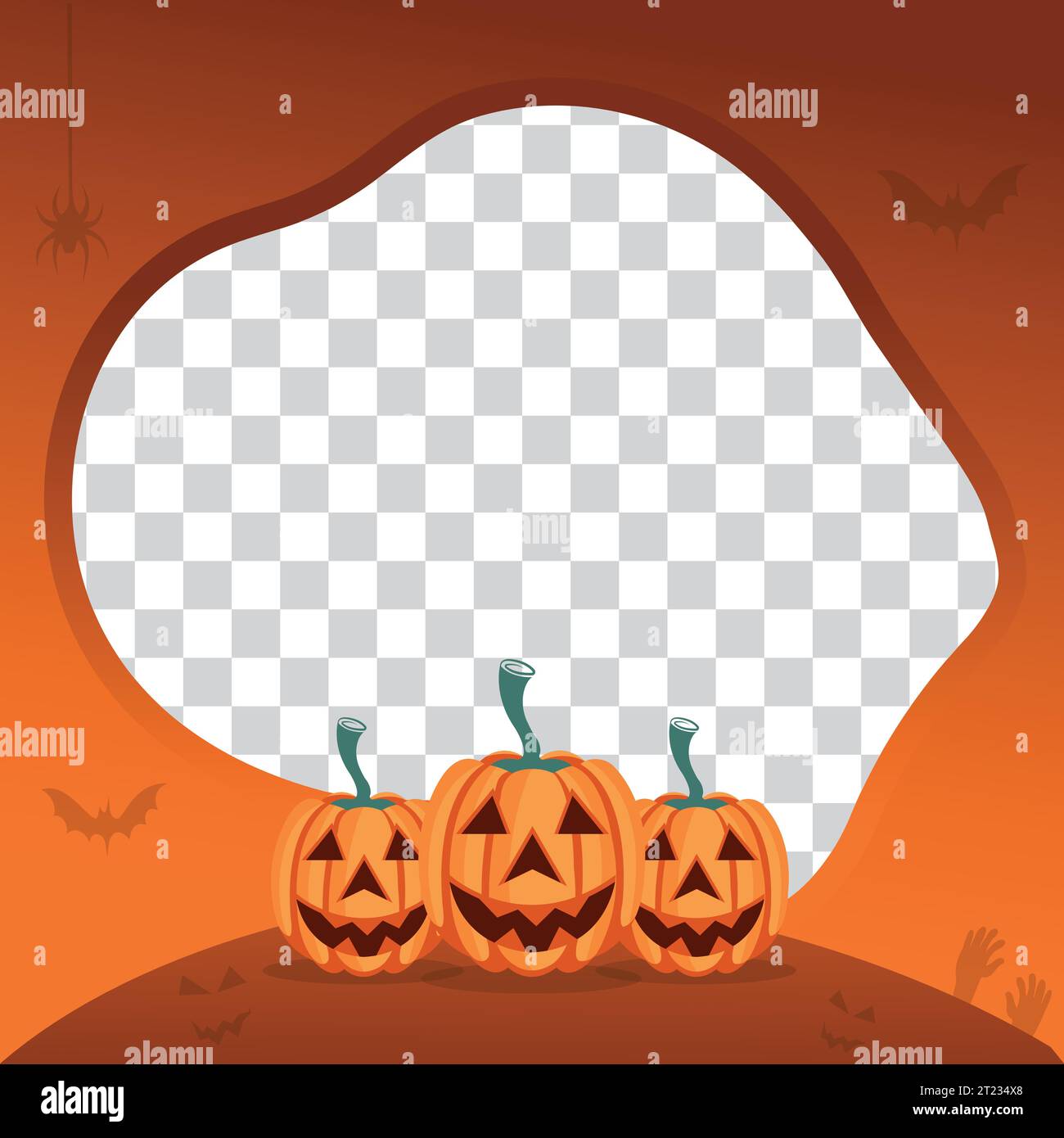 Halloween night social media post with a spooky bats, Halloween ...
