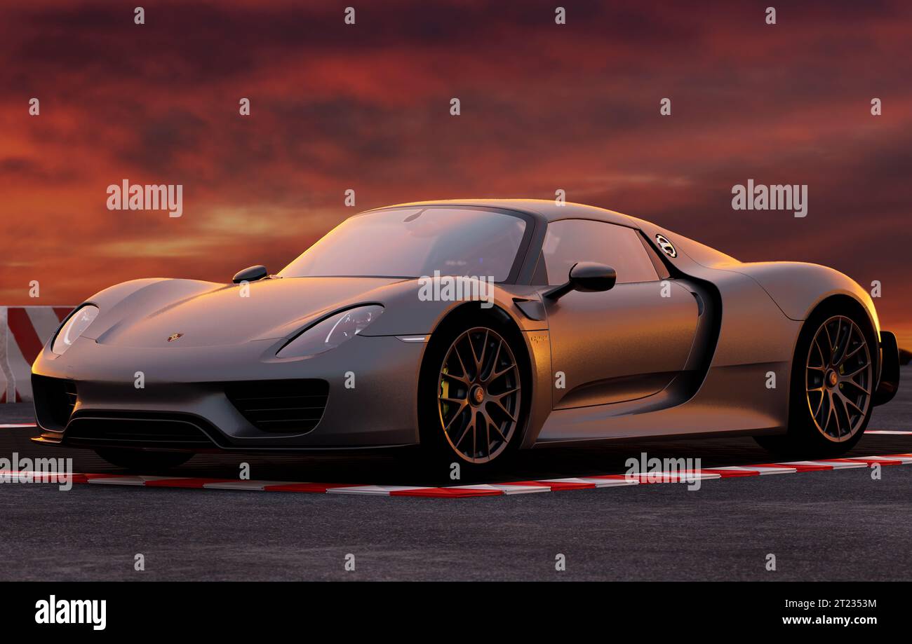 Porsche 918 Spyder-hybrid supercar Stock Photo - Alamy